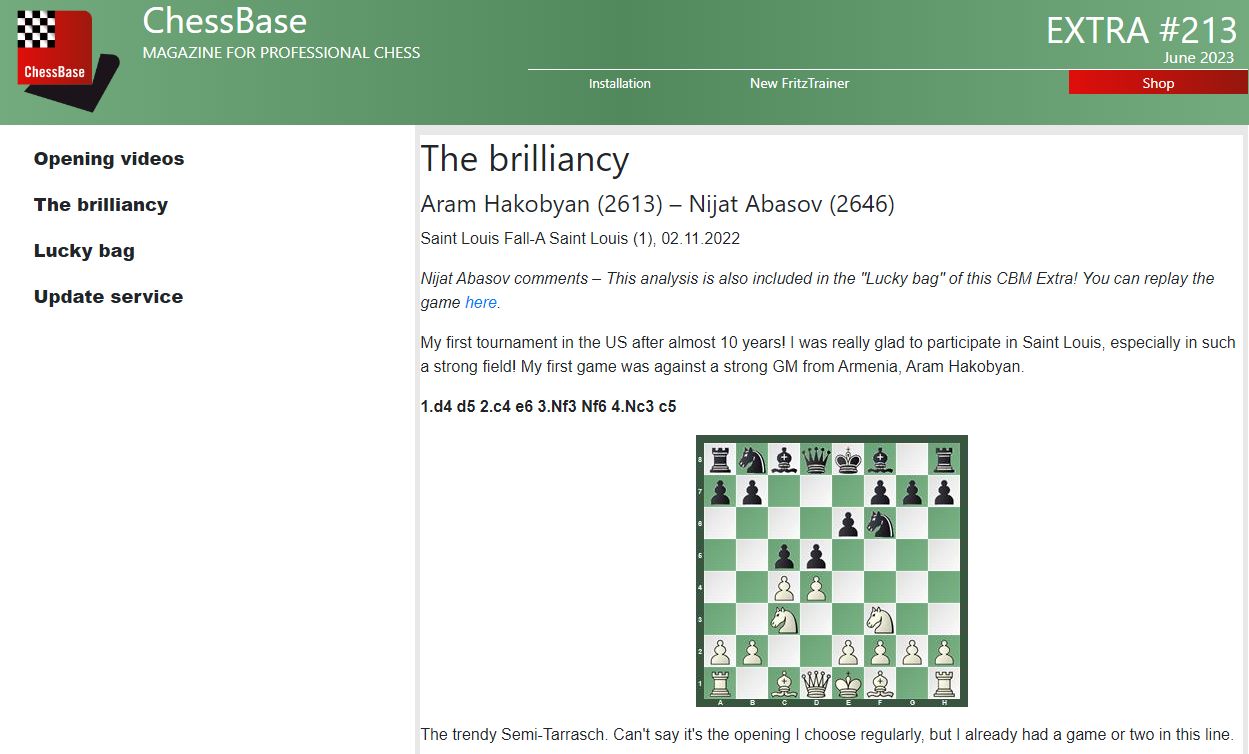 New: CBM Extra 213 | ChessBase